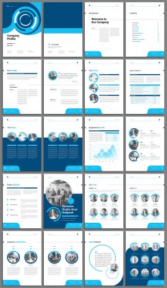 Corporate Profile Booklet Template with Blue Accents