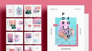 A Fashionable Pink Portfolio Template for Adobe InDesign