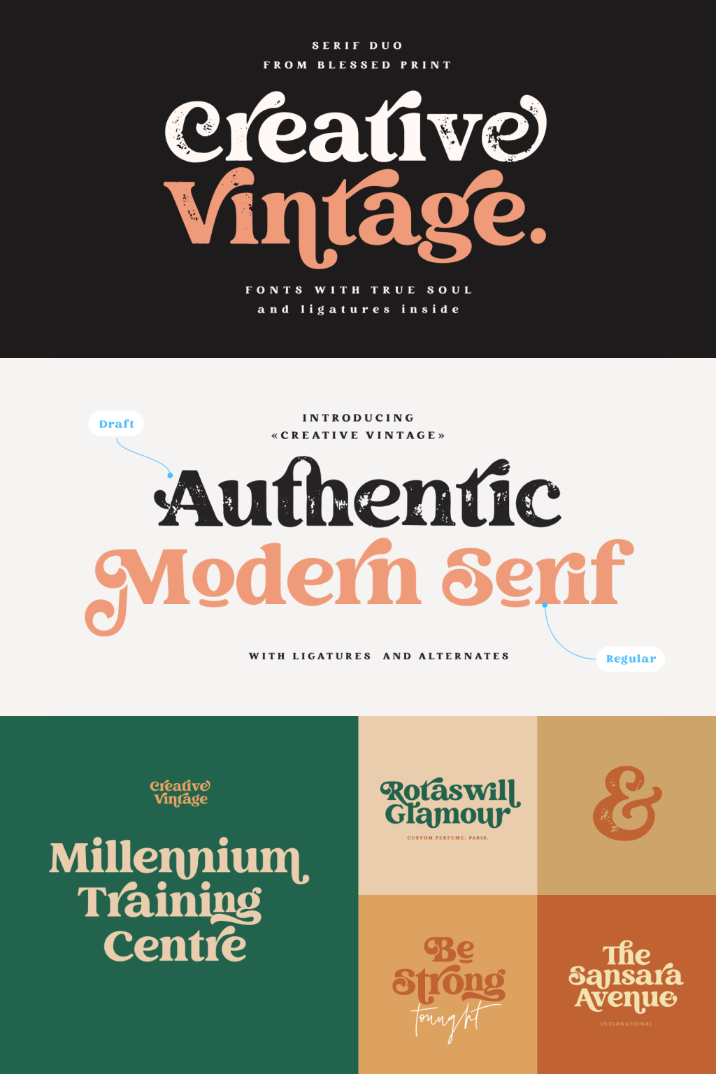 Creative Vintage Font by Blessed Prints