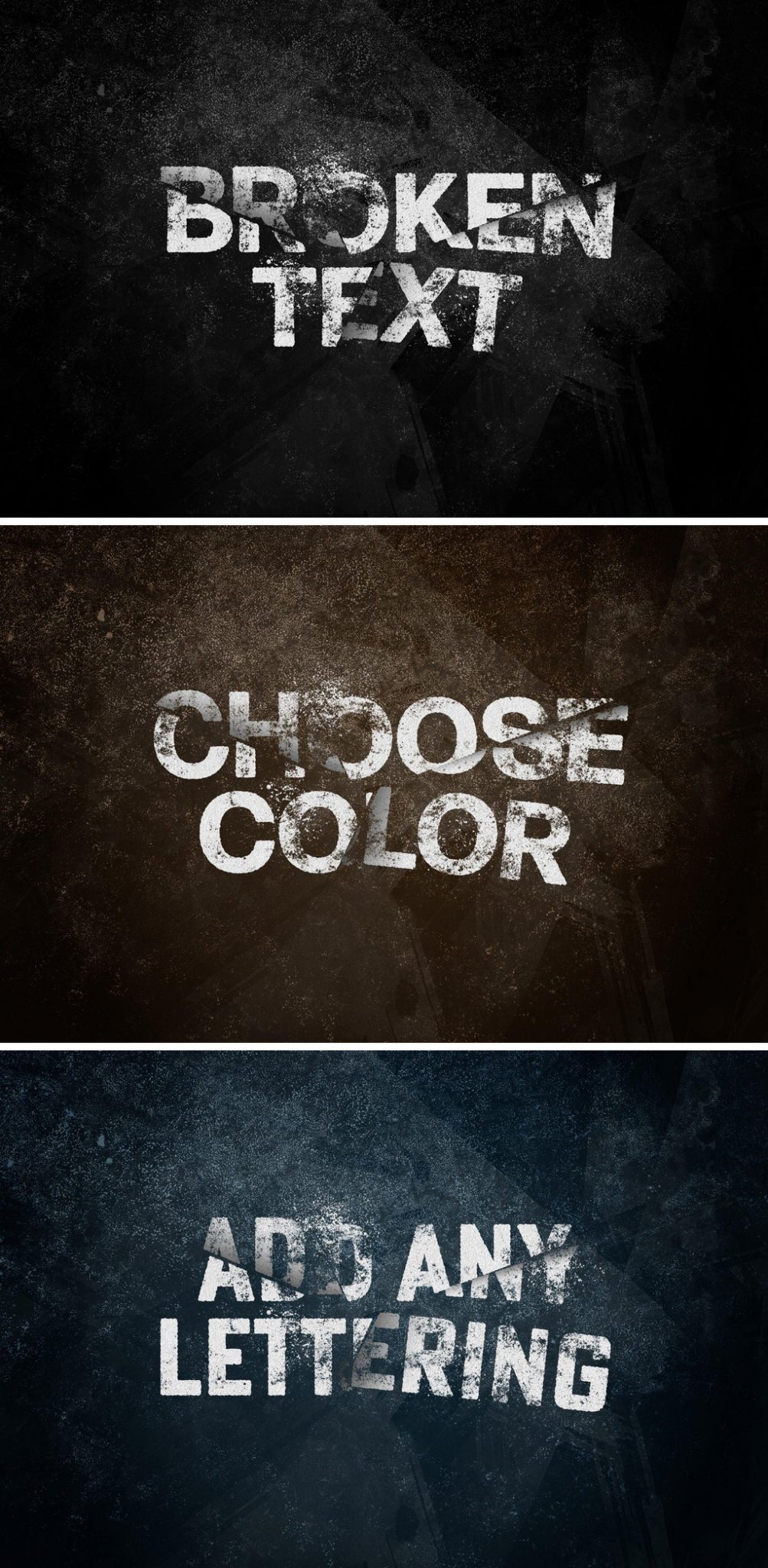 Broken Text Effect Template for Adobe Photoshop