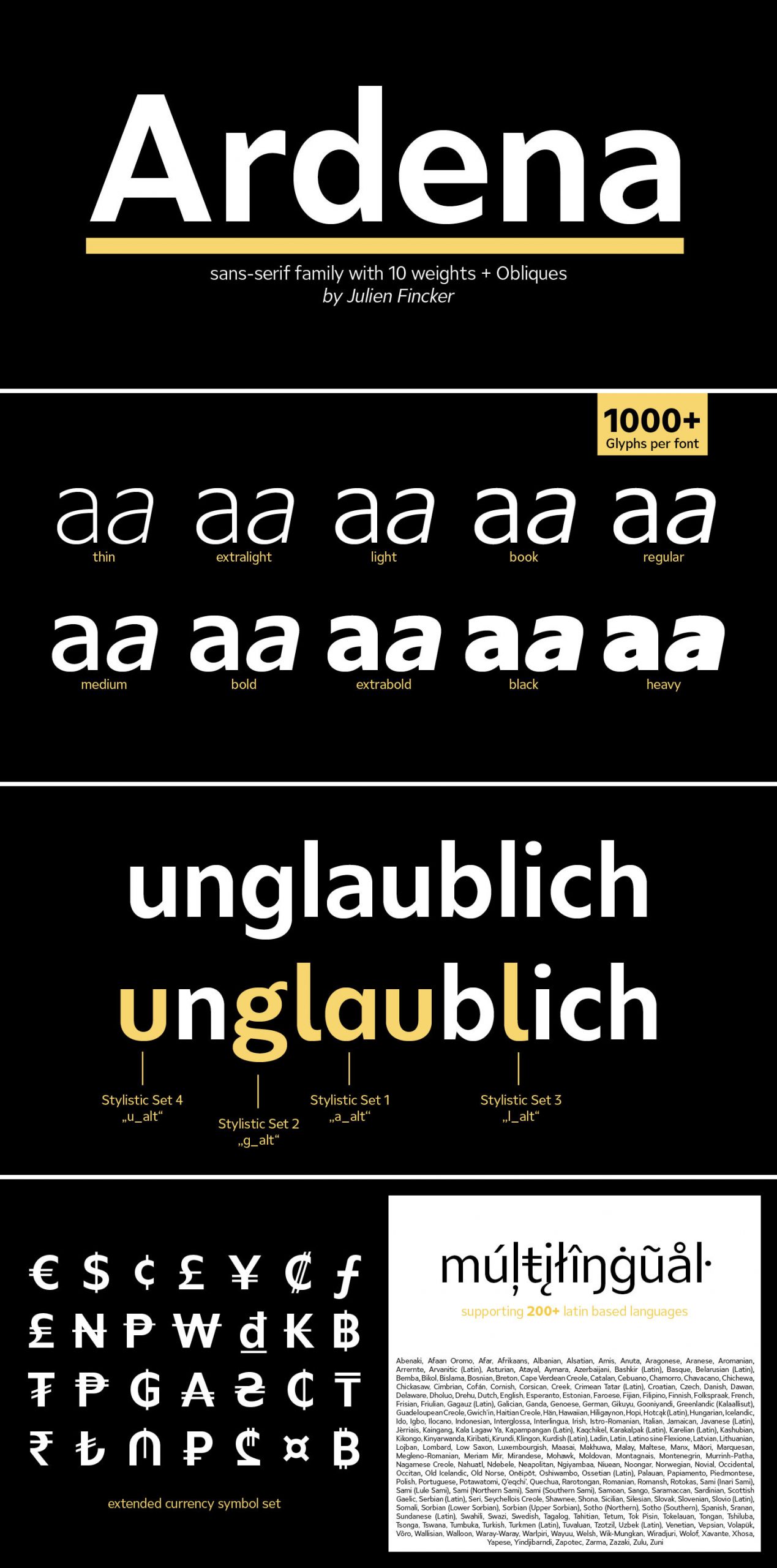 Ardena Font Family by Julien Fincker