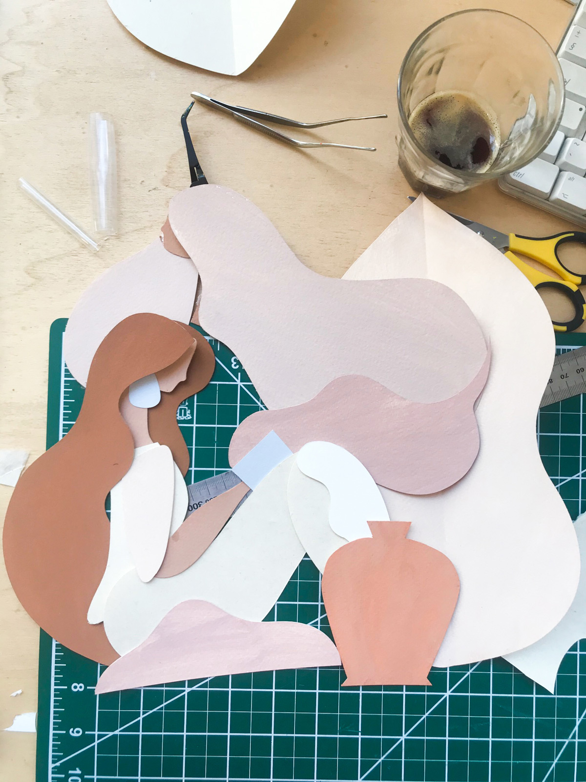 Abstract Compositions with Cut Paper Shapes by Adrian & Gidi