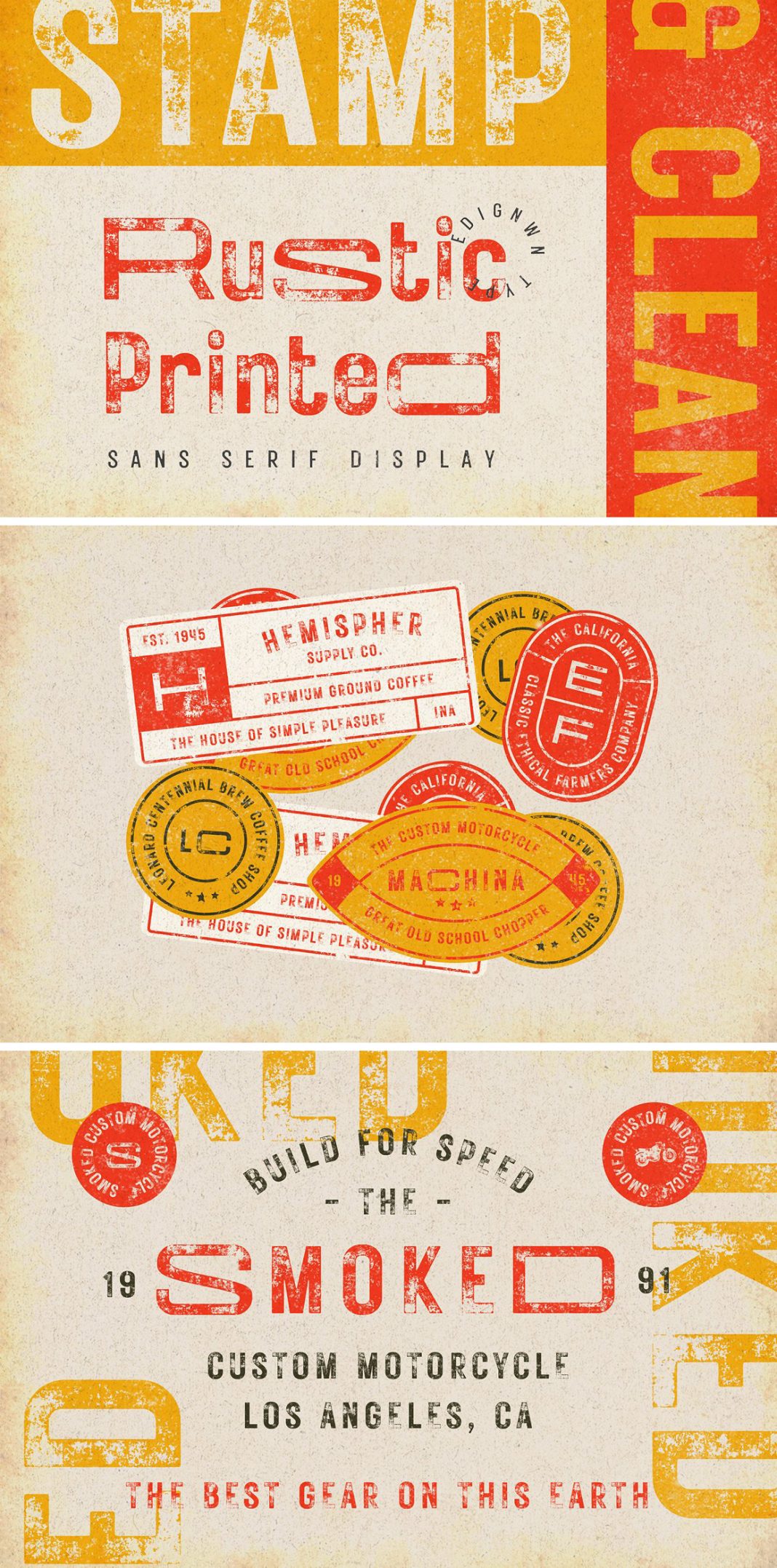 Rustic Printed Vintage Font by Edignwn Type