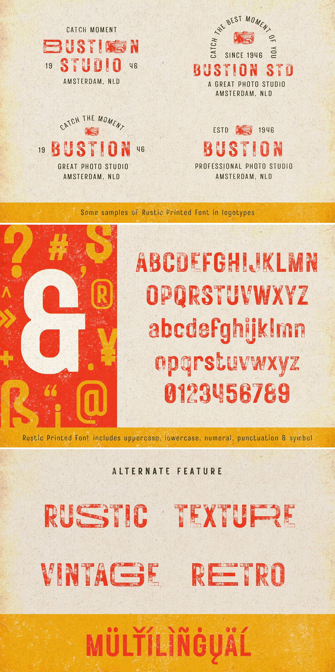 Rustic Printed Vintage Font by Edignwn Type