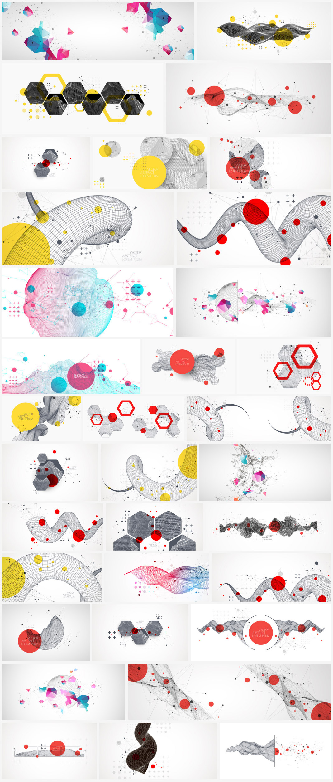 Download Abstract Vector Graphics of Fluid and Geometric Shapes
