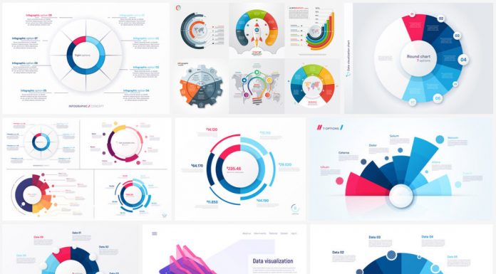 Circular Vector Charts for Web Elements & Infographics