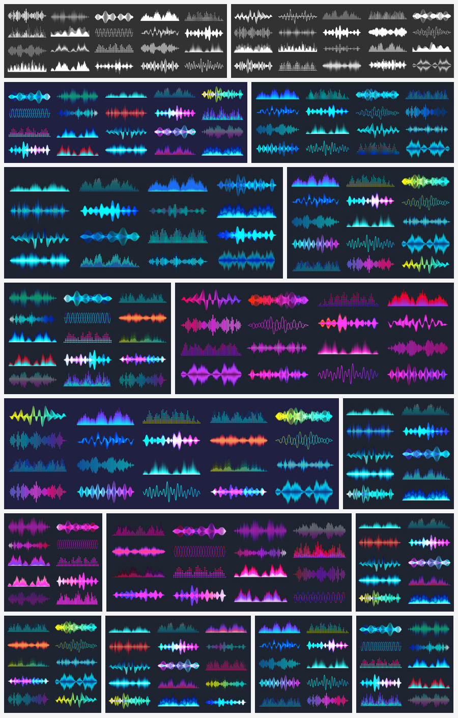 Download Colored Sound Waves as Vector Graphics