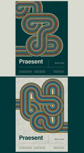 Geometric Lines Poster Template for Adobe Illustrator