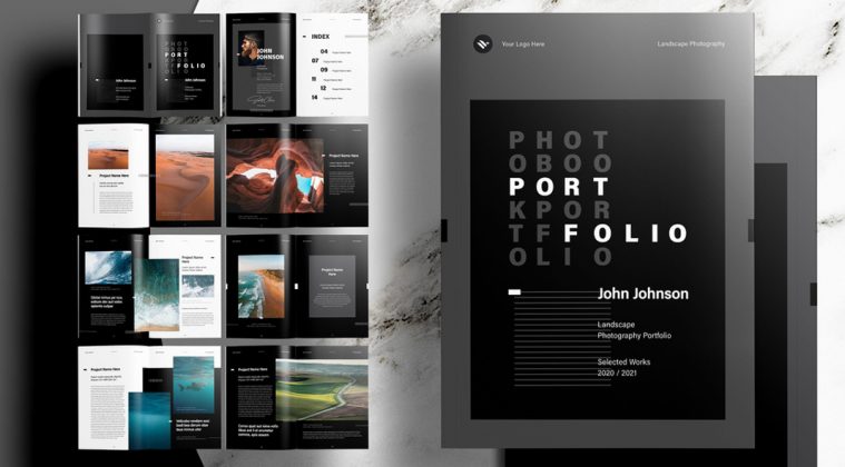 Black Photography Portfolio Template for Adobe InDesign