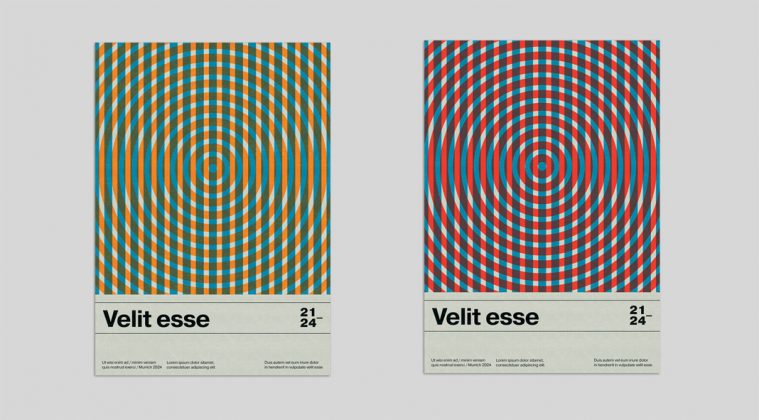 Modernist Swiss Graphic Design Event Poster Template for Adobe Illustrator