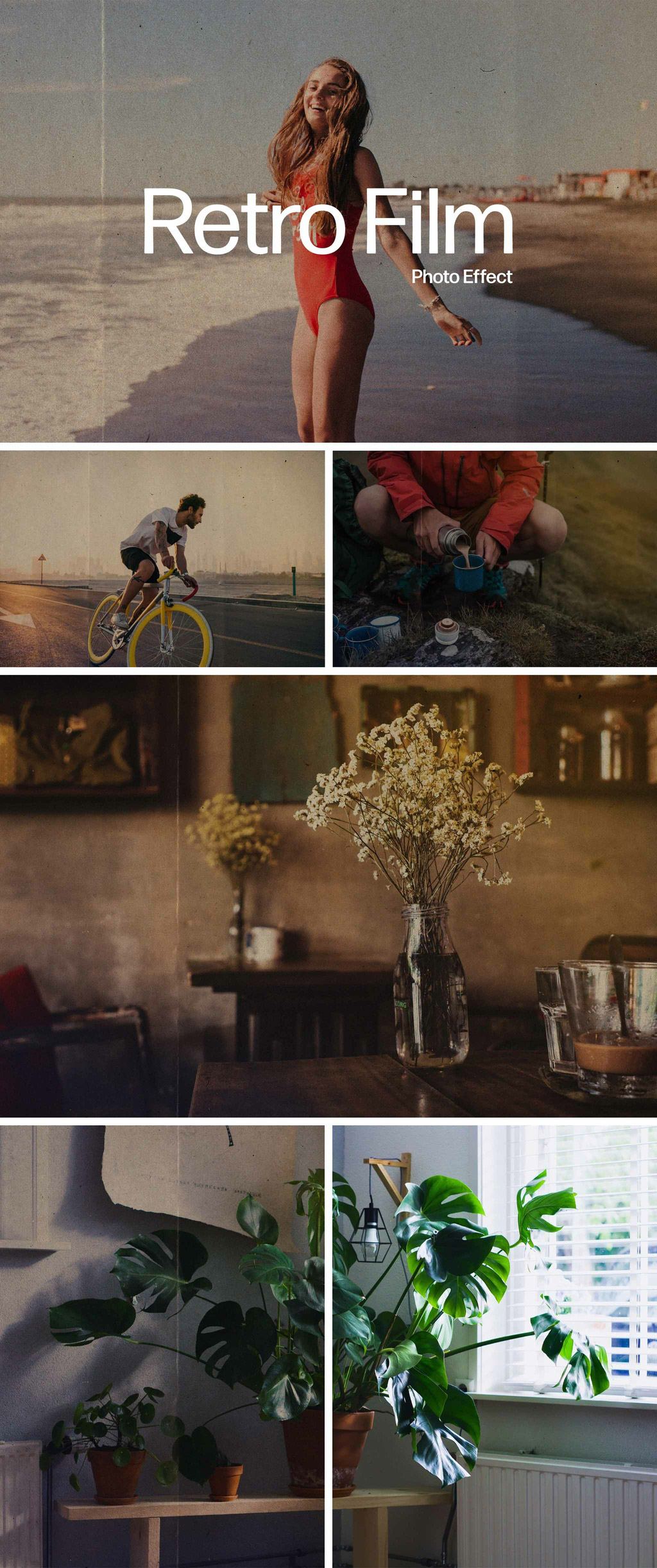 Retro Film Analog Photo Effect Mockup for Adobe Photoshop