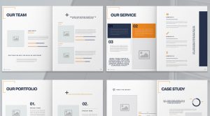 Orange and White Project Proposal Template with Dark Blue Accents