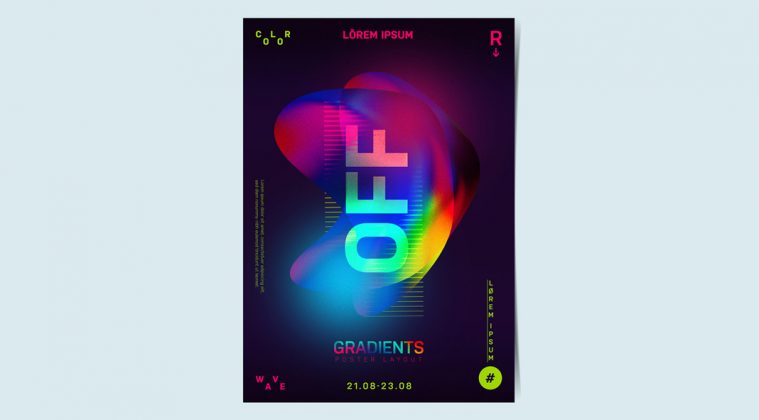 Event Flyer Photoshop Template with Colorful Gradient Shapes