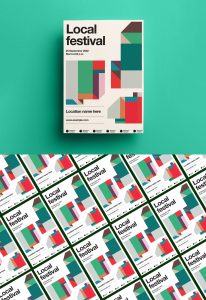 Download a Geometric Event Poster & Flyer Template for Adobe Illustrator