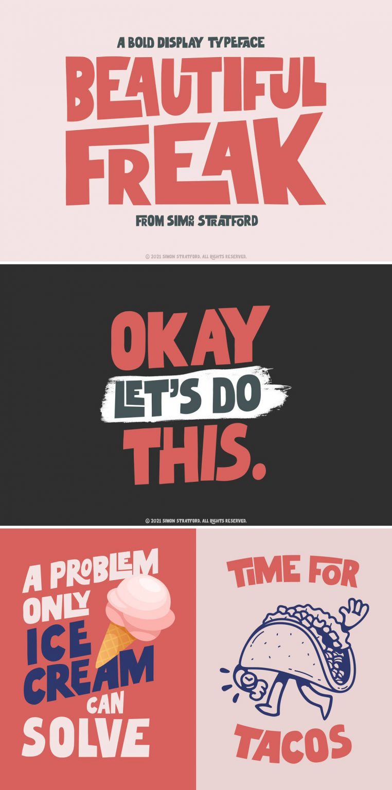 Beautiful Freak Font by Simon Stratford