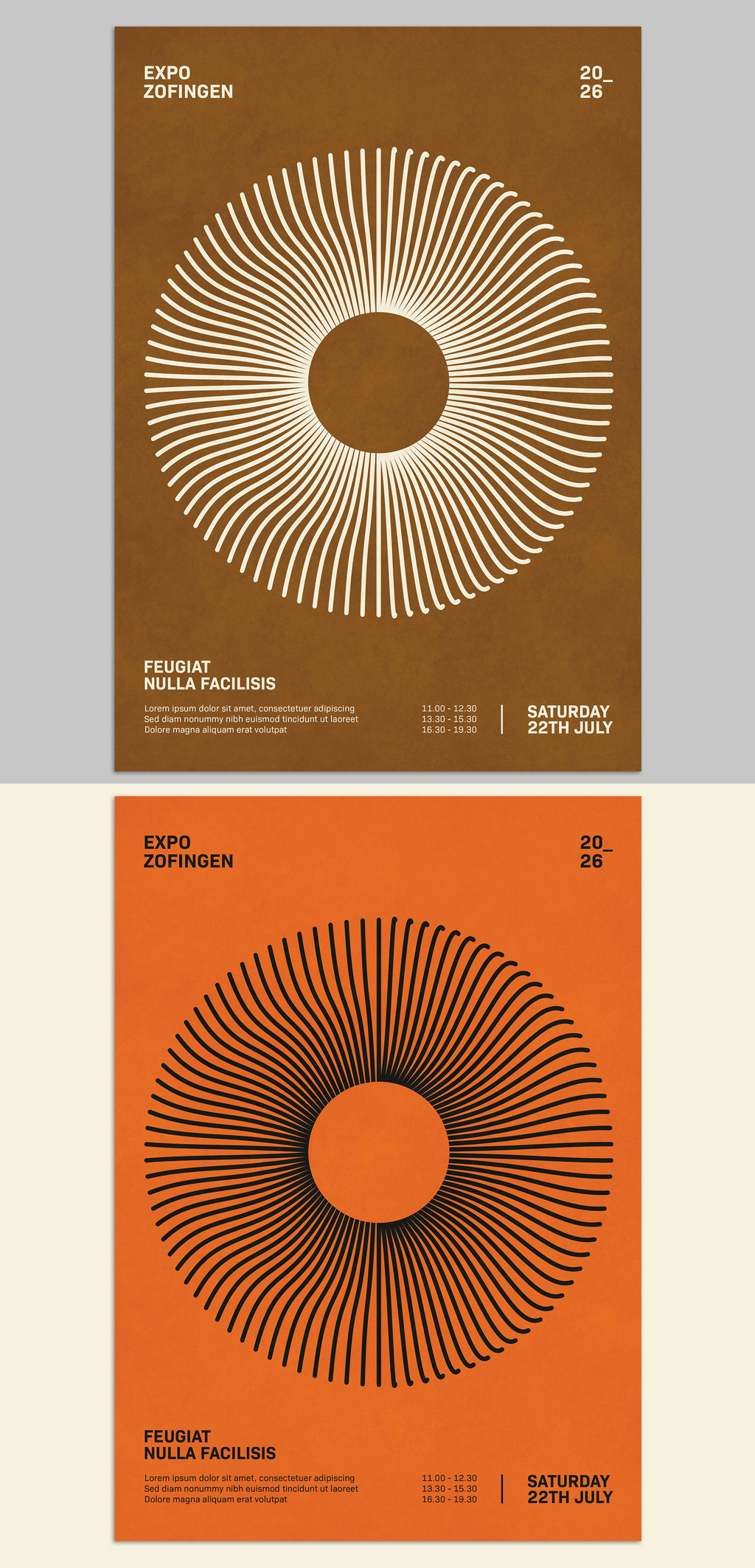 Vintage Poster Design Templates with Circular Vector Graphics