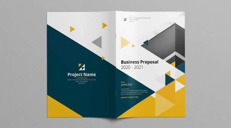Yellow/Gray Booklet InDesign Template