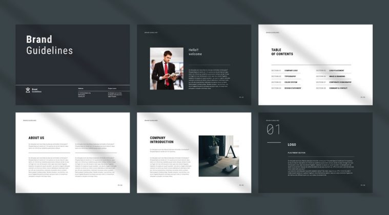 Minimal Adobe InDesign Brand Guidelines Template with 30 Pages