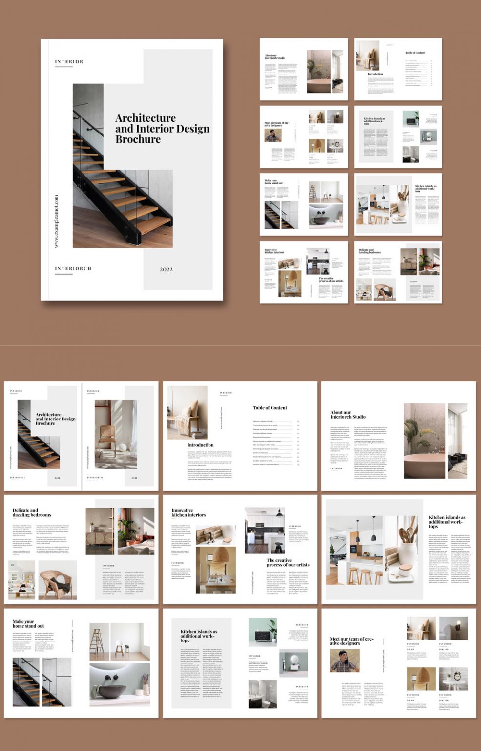 Minimal Architecture & Interior Design Brochure Template for Adobe InDesign