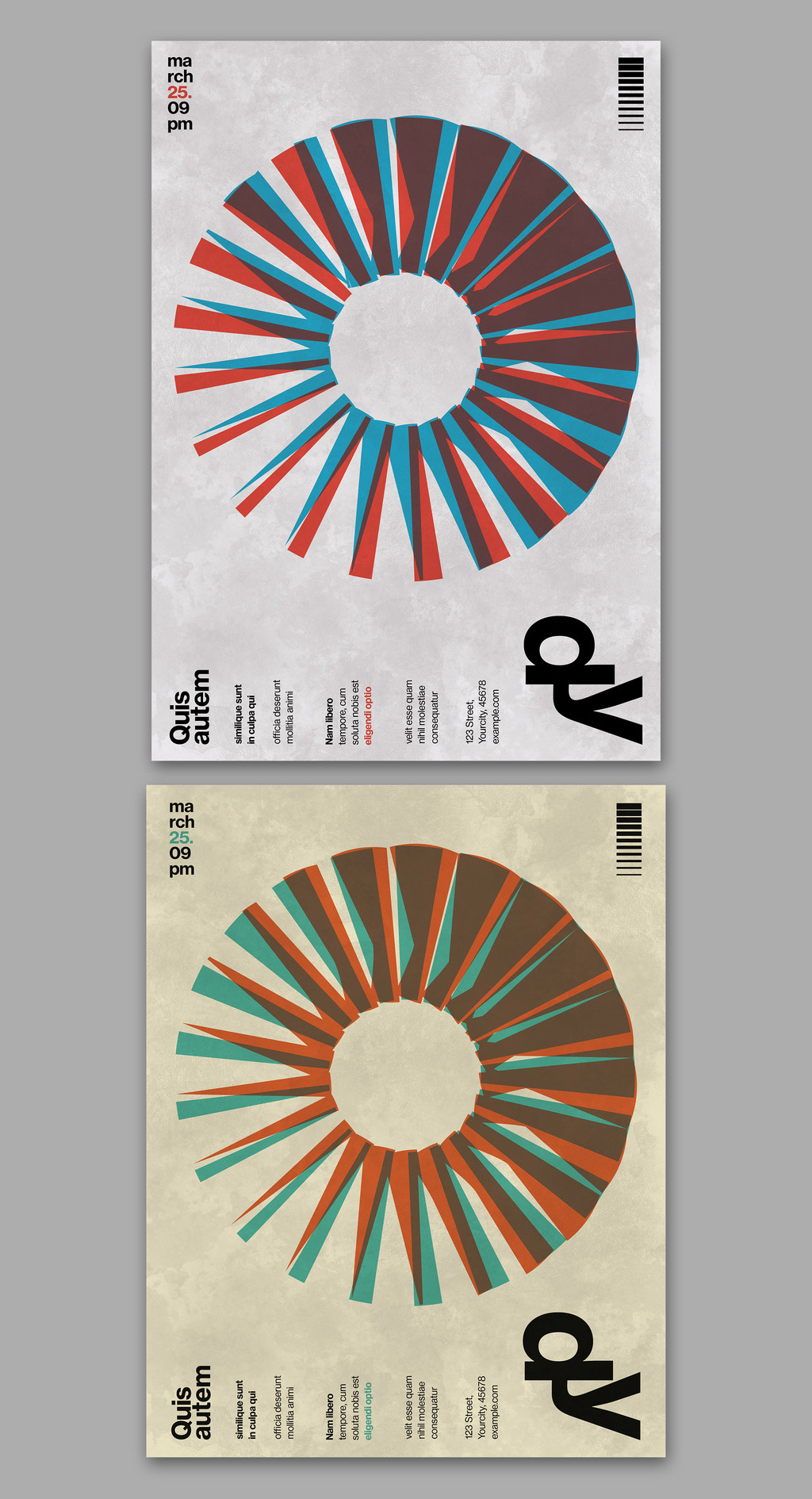 Editable Retro Poster Design Template with an Abstract Circle