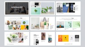 Minimal, Clean Presentation Template with Infographics for Adobe InDesign