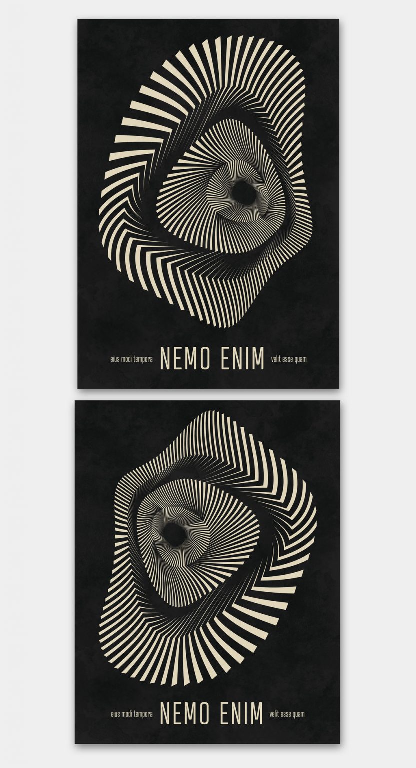 Creative Poster Templates with Distorted Abstract Shapes