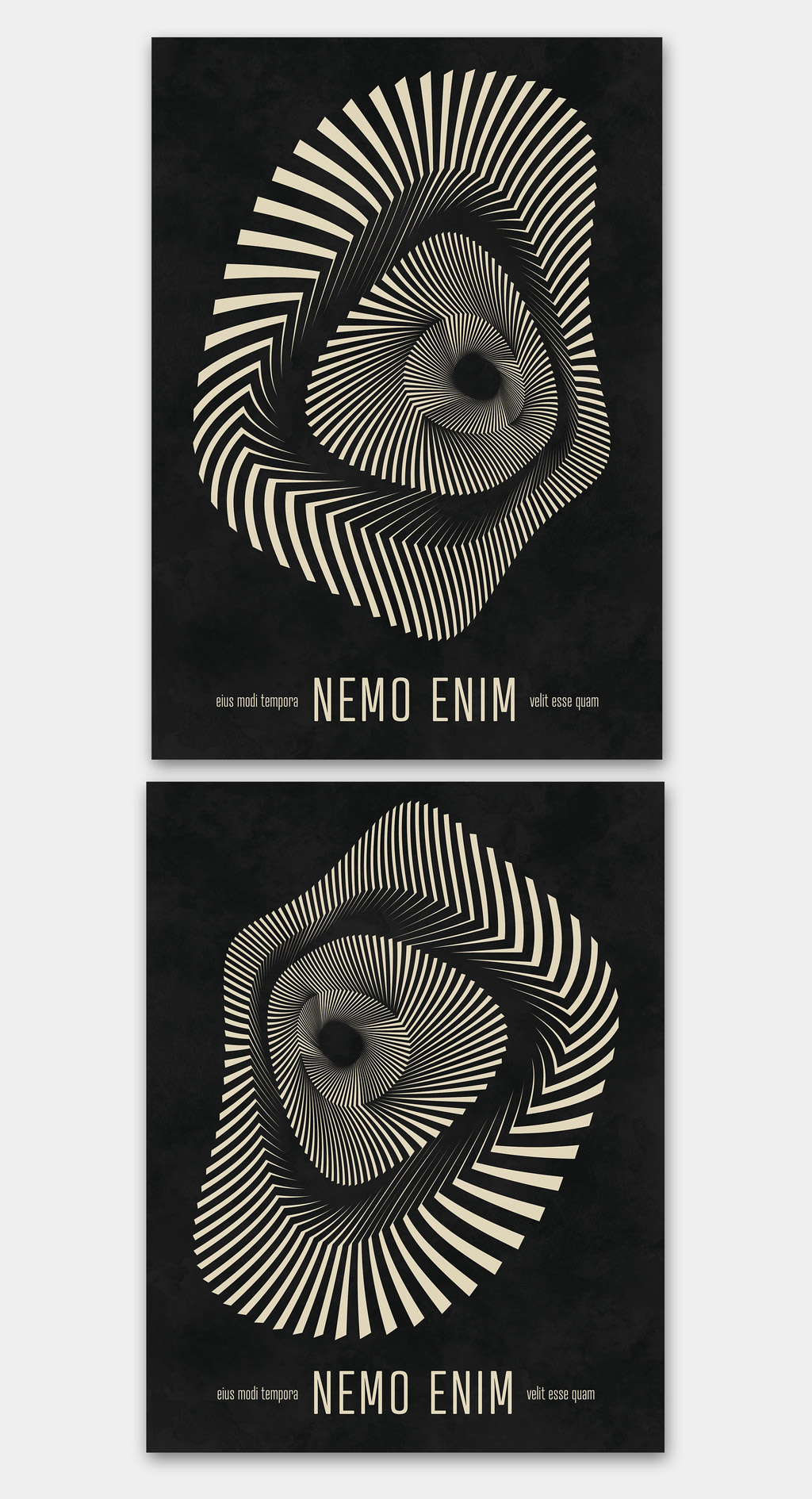 Creative Poster Templates with Distorted Abstract Shapes
