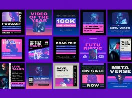 Retro-Futuristic Instagram Post Templates