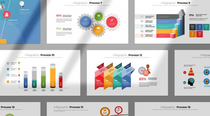 Infographics Screen Presentation Template for Adobe InDesign