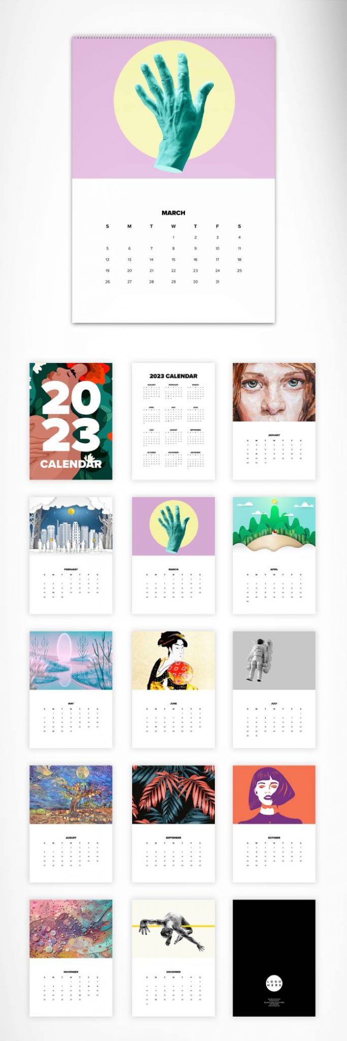 Customizable 2023 Wall Calendar in A3