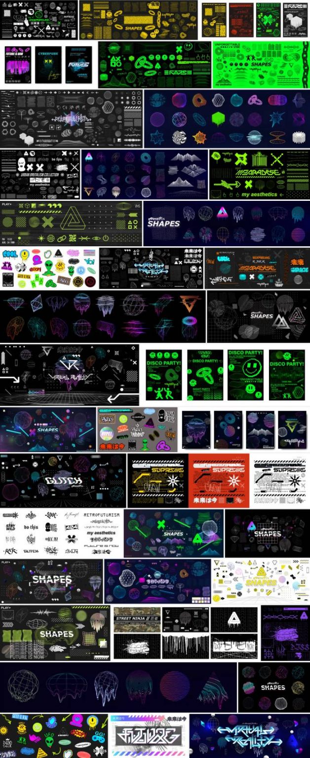 Download 90s-Inspired Retro Vector Graphics by Sergey Bitos