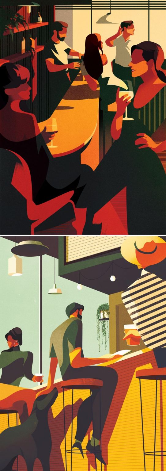 Bar Illustrations by Charlie Davis