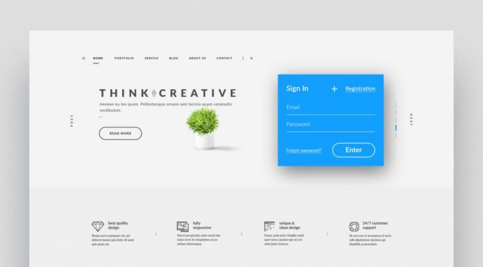 Download A Clean Website Template with Simple Line Icons