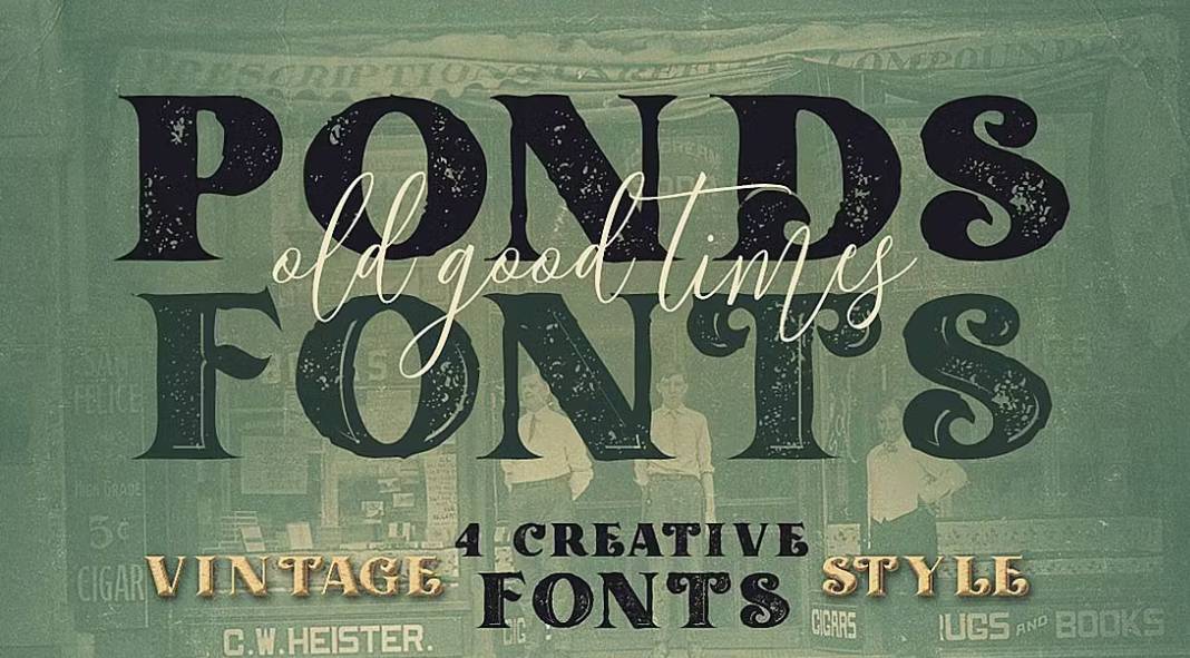 Ponds Vintage Typeface by Cruzine