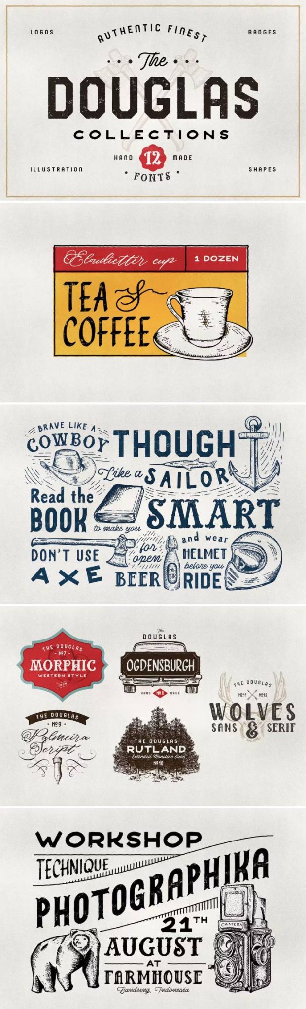 The Douglas Vintage Font Collection by Adam Fathony