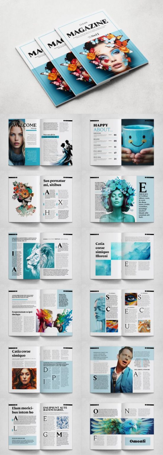 Streamline Your Design: A Clean and Modern Magazine Template for A4 ...