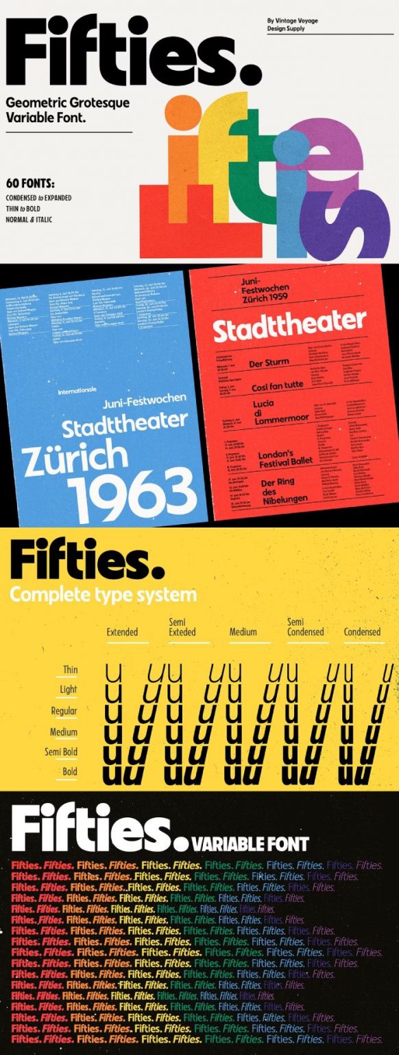 VVDS Fifties Font Family by Vintage Voyage Design