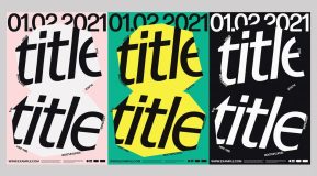 Bold Funky Illustrator Title Poster Templates by The Royal Studio