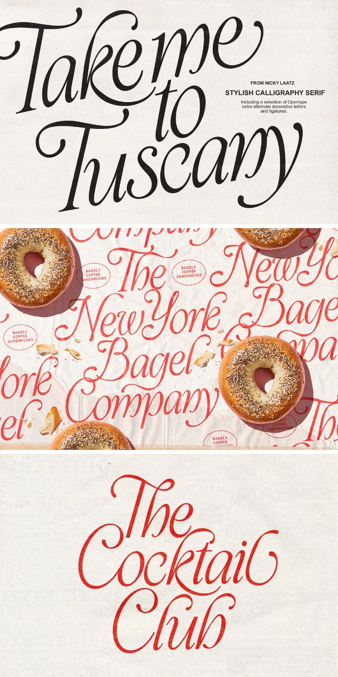 Take Me To Tuscany Font by Nicky Laatz