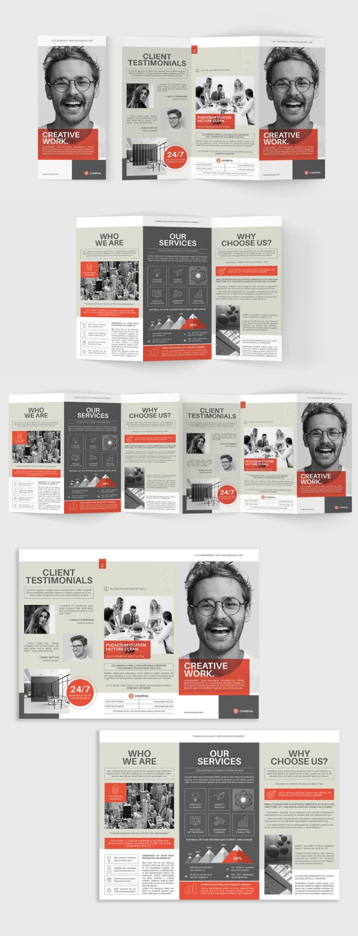 Editable Business Tri-Fold Brochure InDesign Template
