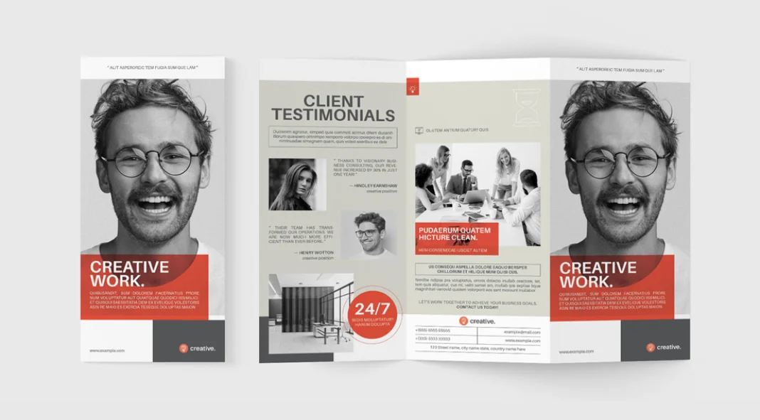 Editable Business Tri-Fold Brochure InDesign Template